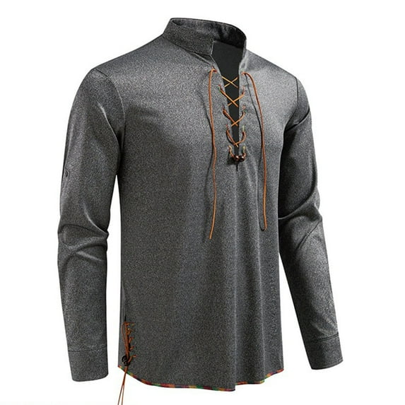 Dark Gray Boat Neck Tshirts for Mens Fall Summer Long Sleeve Casual ...