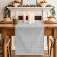 Dark Gray Dining Table Runner, Linen Texture Modern Abstract Country ...