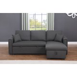 Dark Gray Dishaan 2-Piece Sleeper Sofa Bed Upholstered Couch with ...