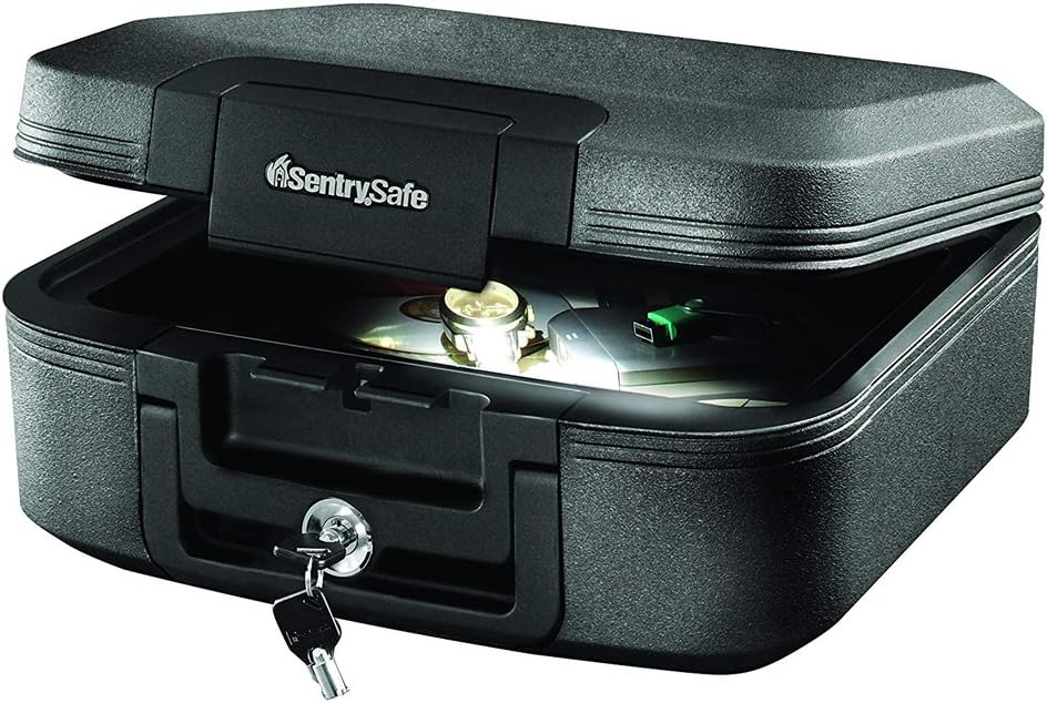 Dark Gray Fireproof and Waterproof Safe with Key Lock, Chest Lock Box ...