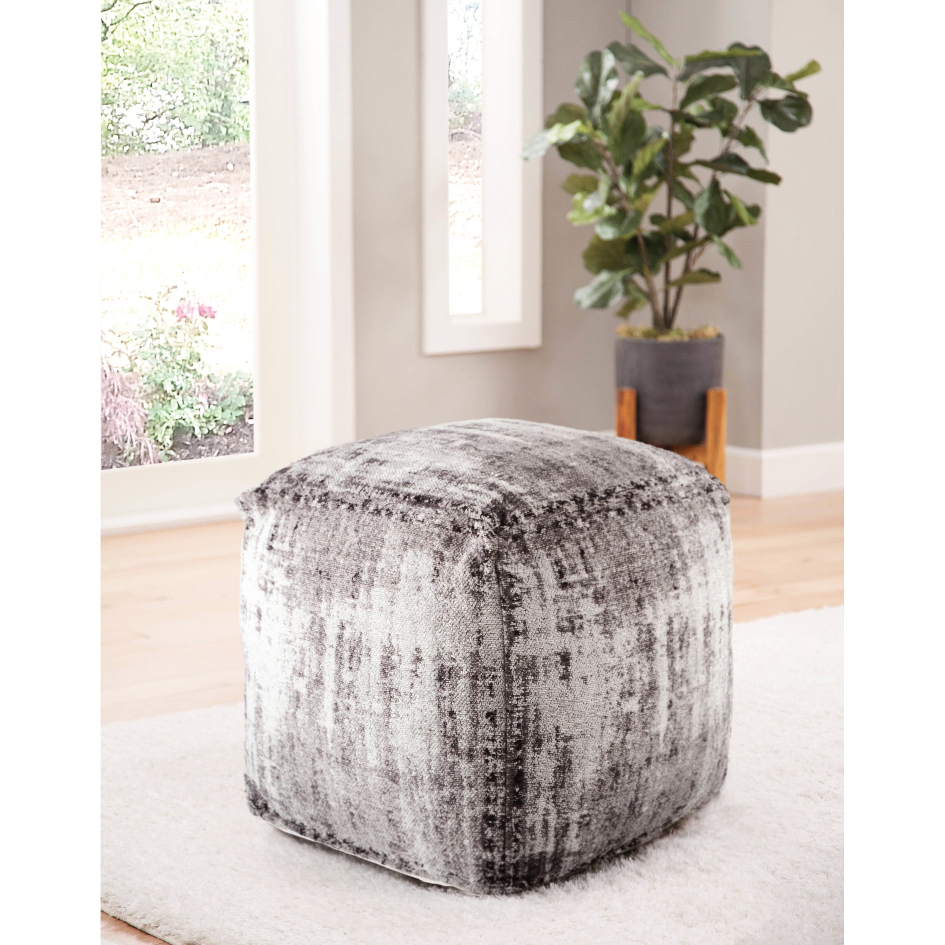Dark Gray Handwoven Pouf+Versatile Use”-“Watching TV/Reading+Extra ...