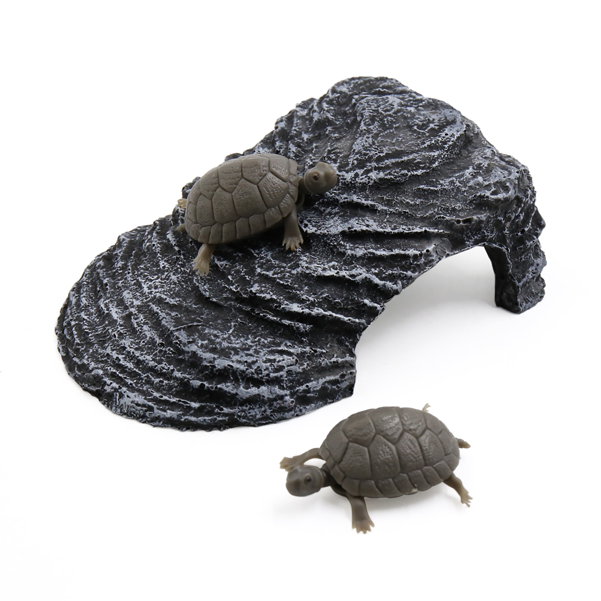 Dark Gray Landscape Resin Basking Ramp Turtle Climb Stone Habitat for ...