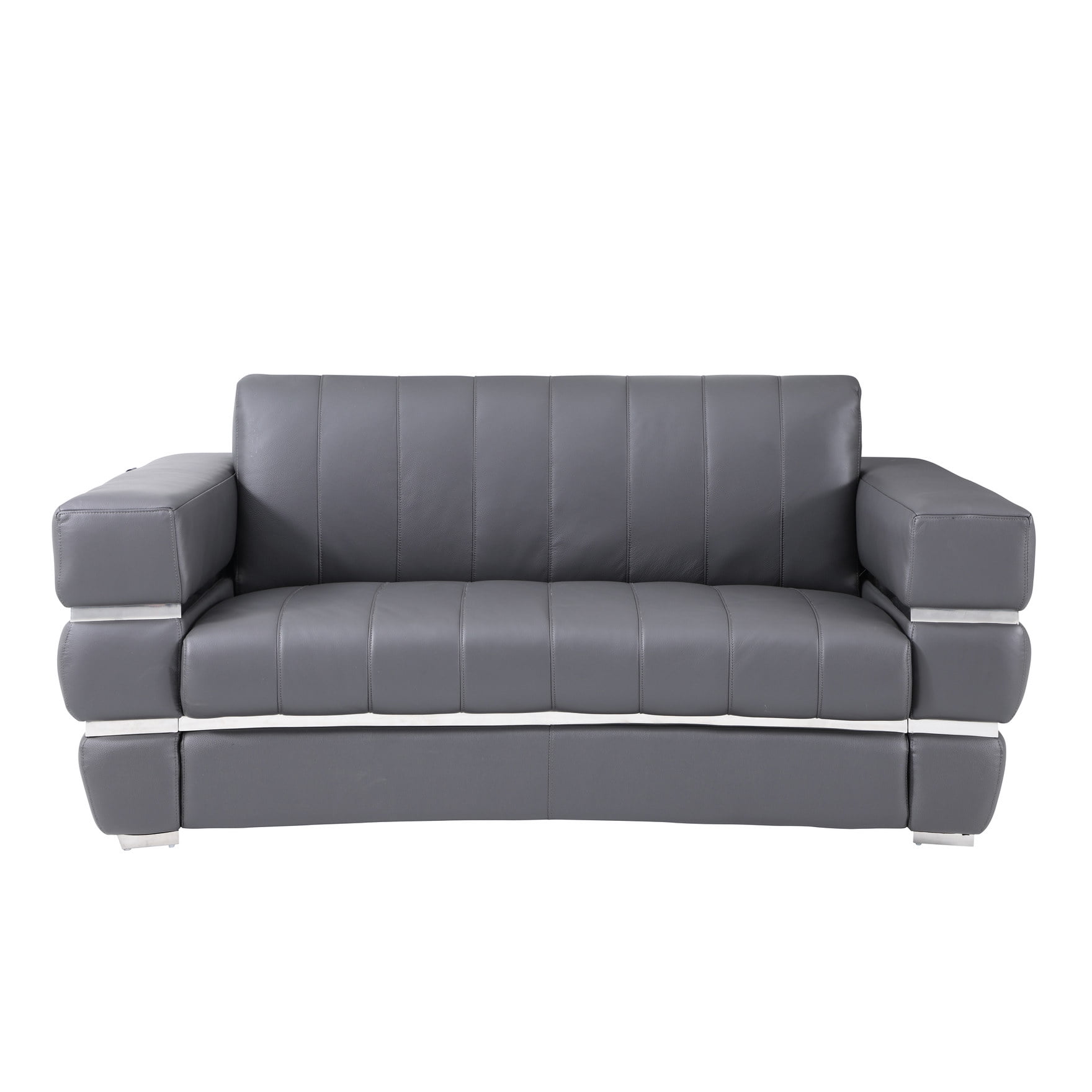 Dark Gray Leather - Kiln - Dried Frame - Small Space Use - Space ...