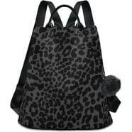 Leopard Print Backpack for Women Pu Leather Cheetah Print Shoulder ...