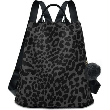 Leopard Print Backpack for Women Pu Leather Cheetah Print Shoulder ...
