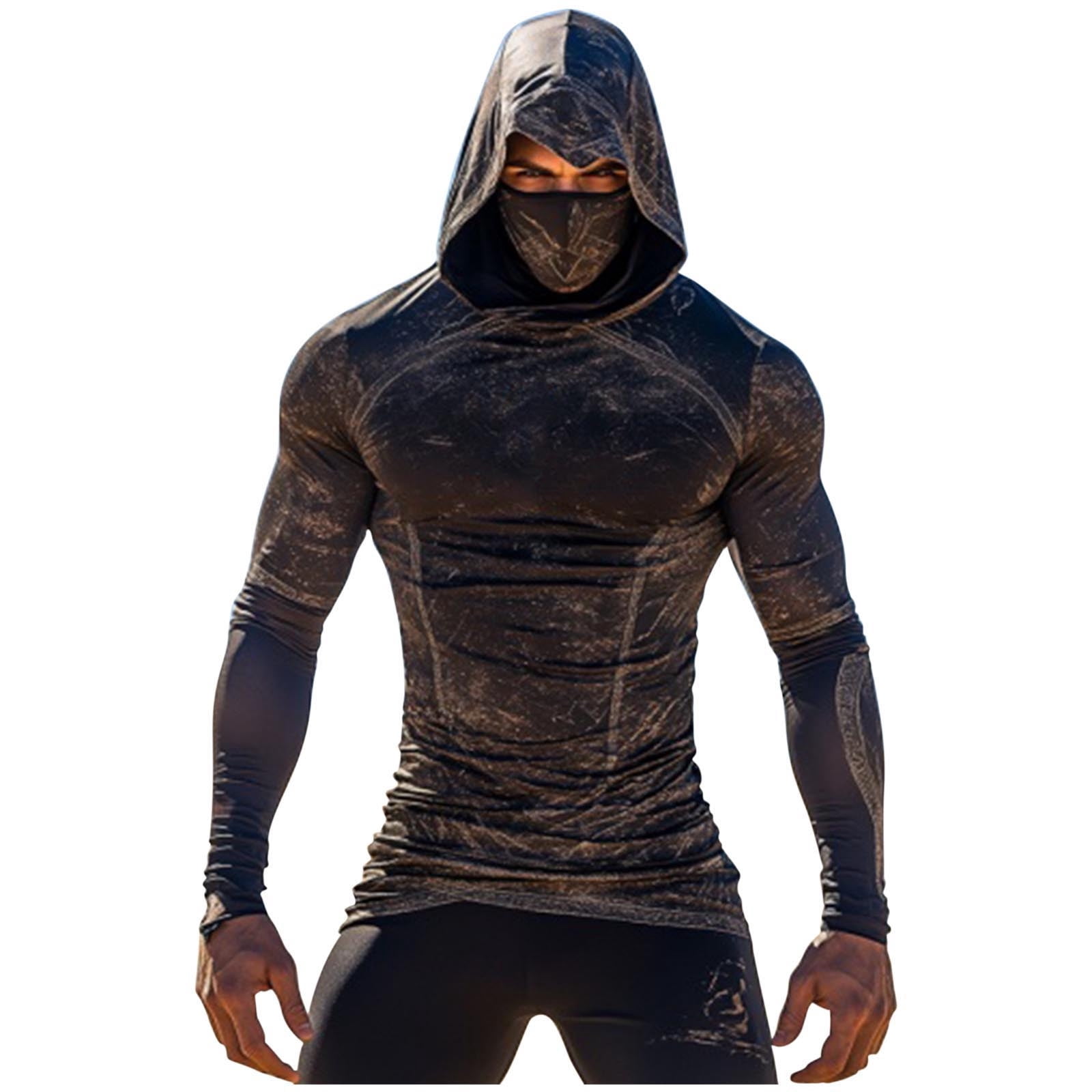 Dark Gray Long Sleeve Hoods for Women Fall Winter Spandex Graphic Thin ...