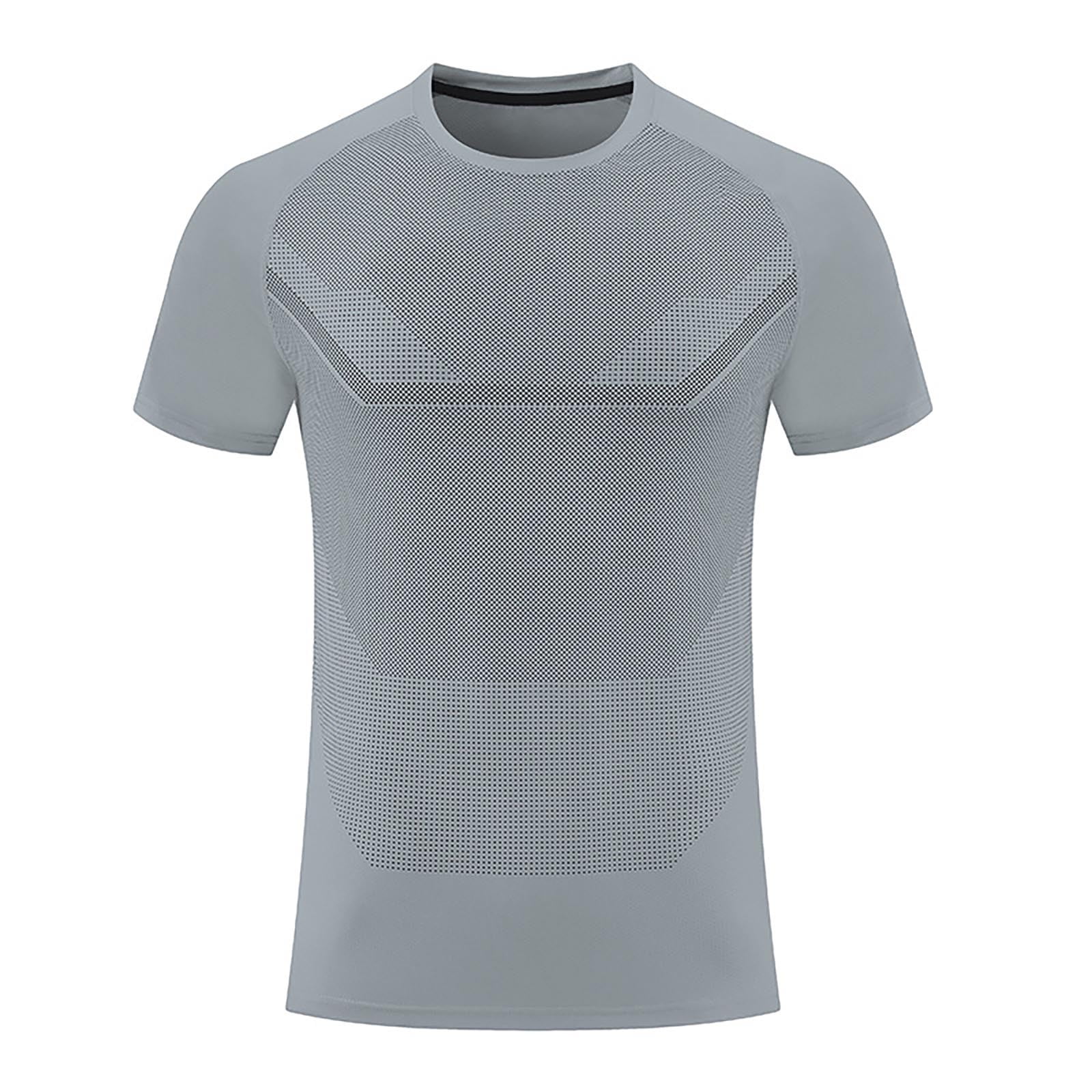 Dark Gray Mens Basic Tshirts Bodycon Tops Tee for Mens Short Sleeve ...