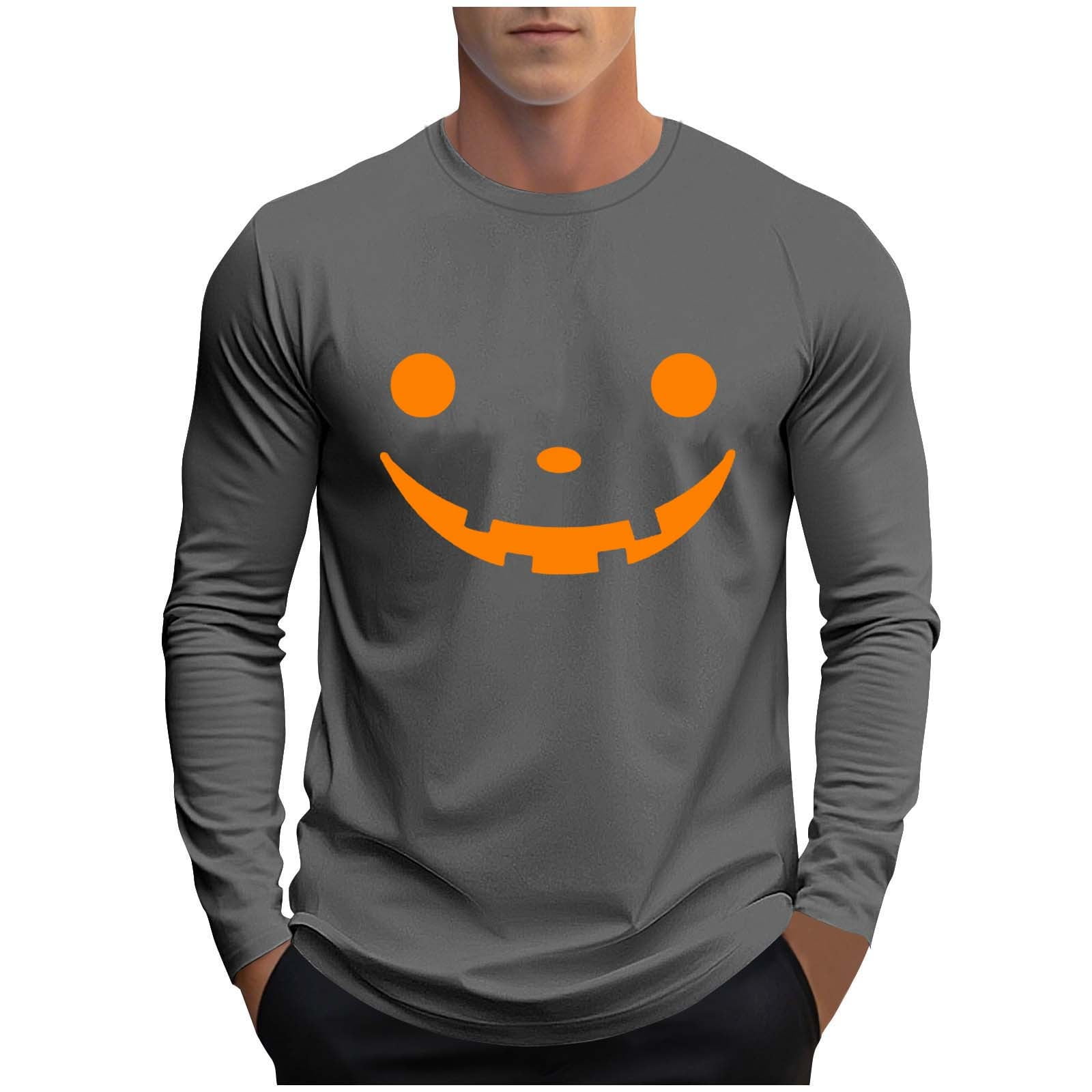 Dark Gray Mens Crew Neck Tshirts Track Athletic Halloween Brunch Jogger ...