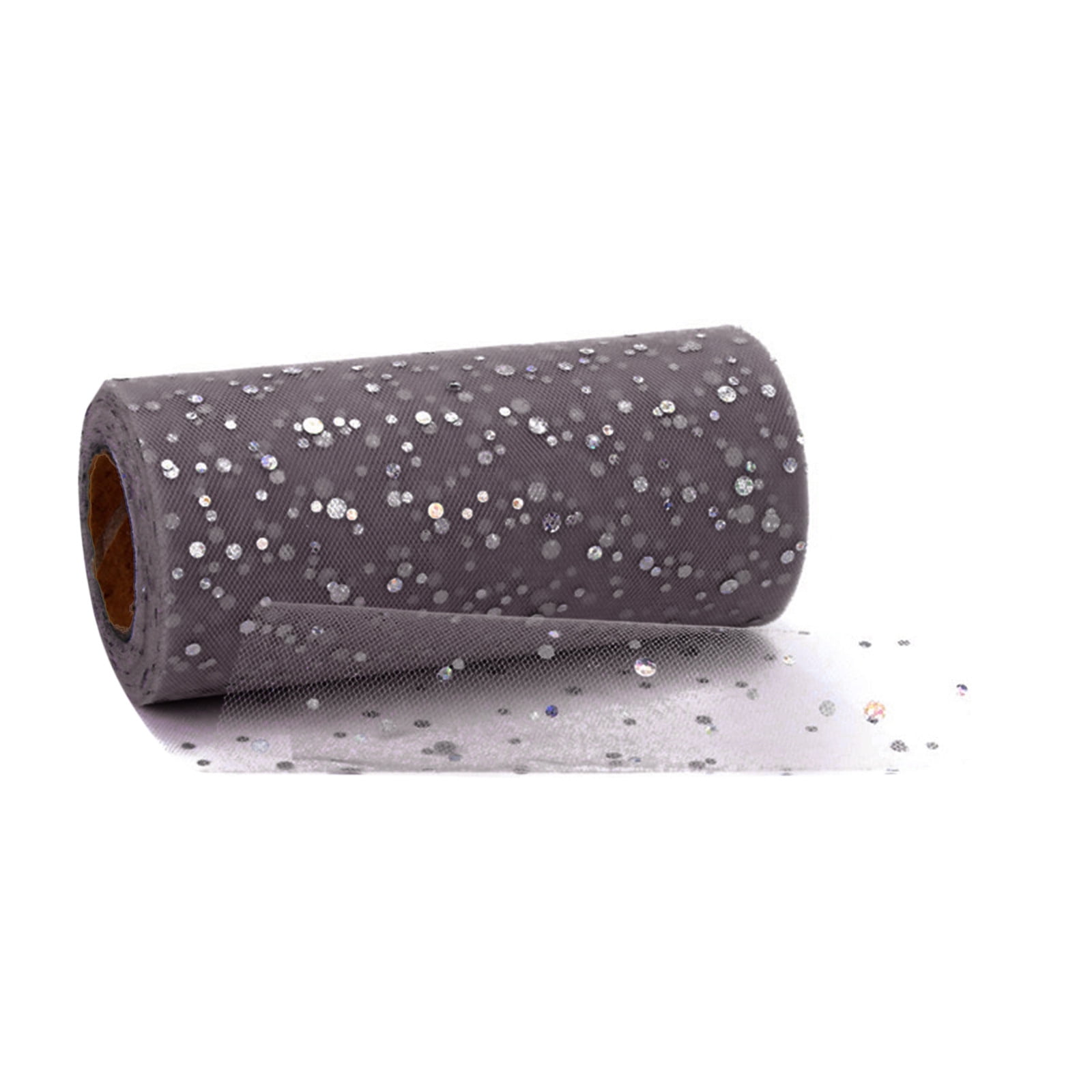 Dark Gray Mesh Ribbon with Polka-Ddt Sequin Each Roll for Wreaths Swags ...