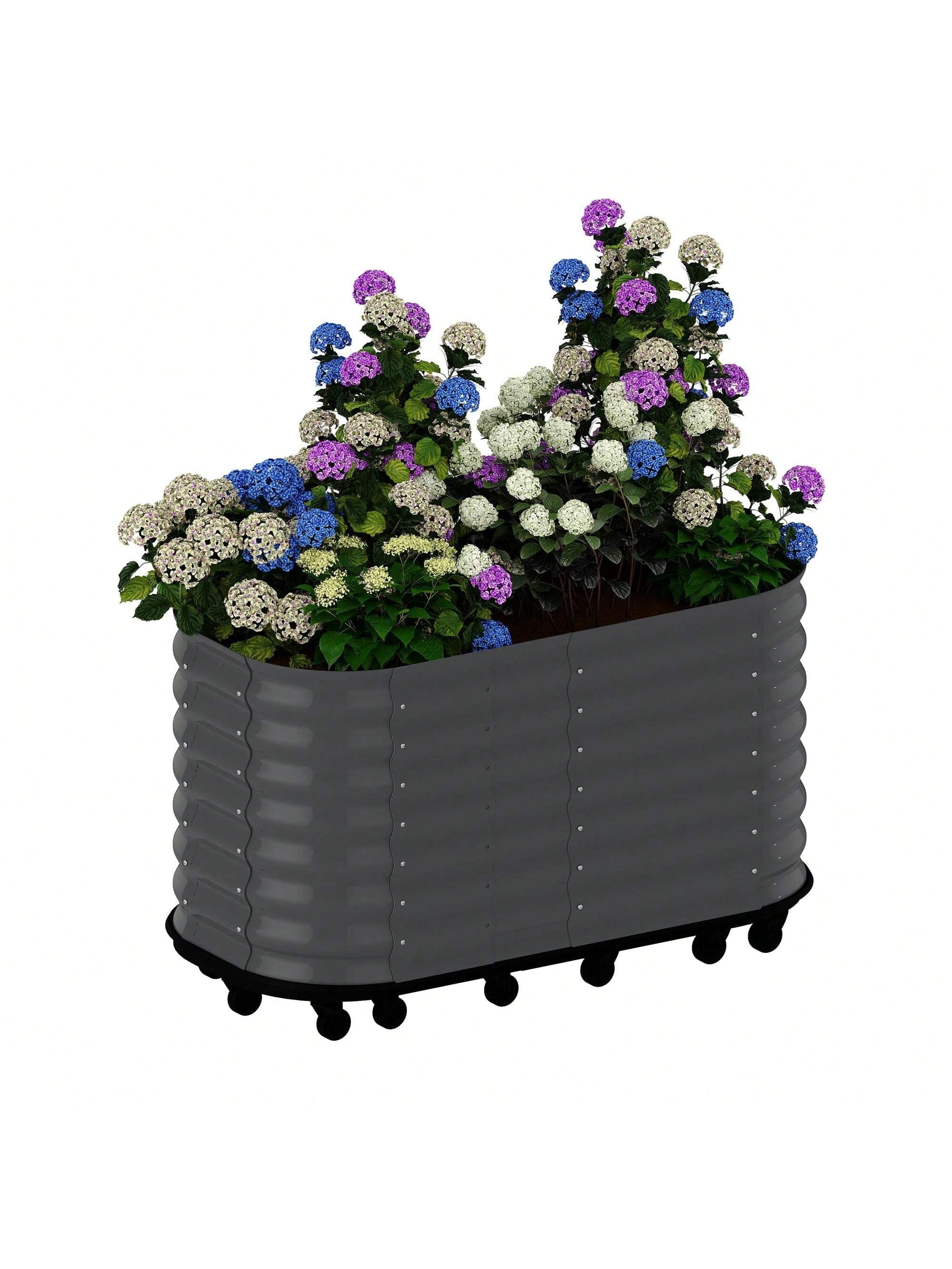 Dark Gray - Portable Elevated Medium Planter Box With Integrated Reservoirs – Corrosion ...