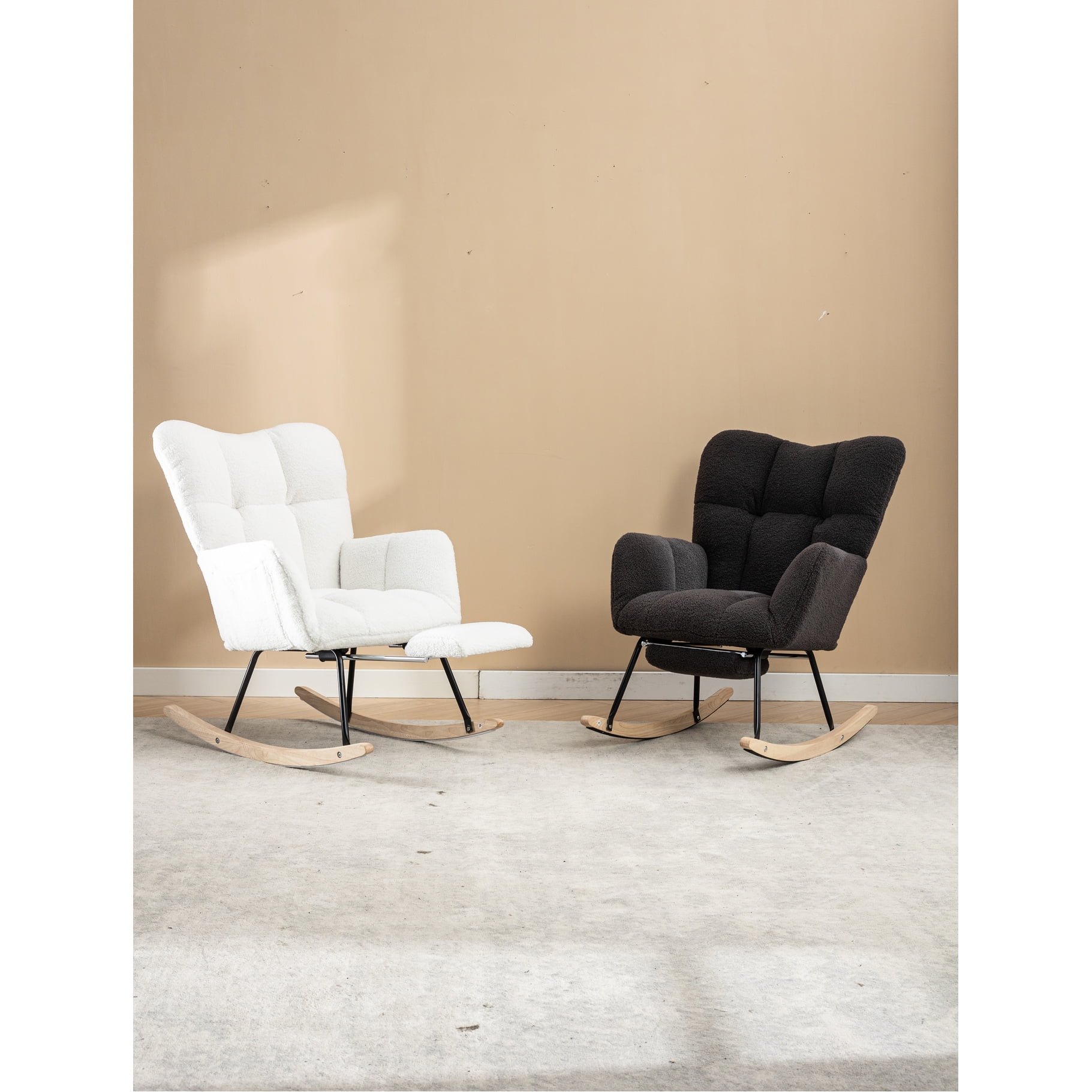 Dark Gray Rocking Chair With Adjustable Footrest And An Ergonomic ...