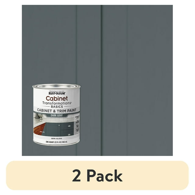 (2 pack) Dark Gray, Rust-Oleum Transformations Semi-Gloss Cabinet ...