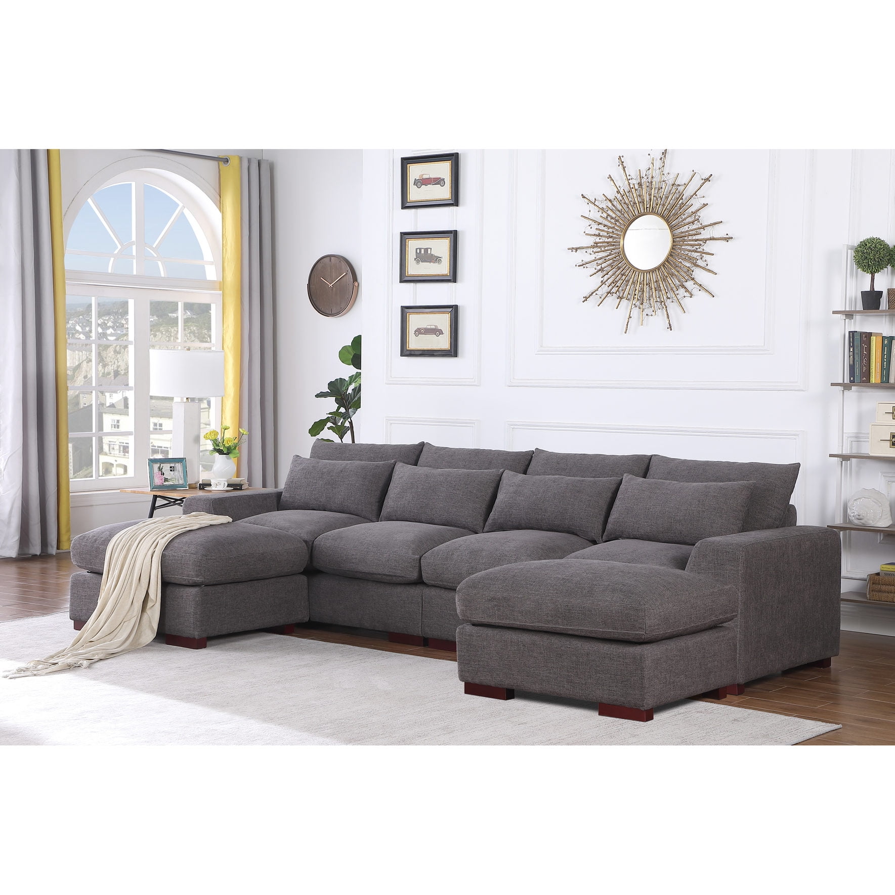 Dark Gray Sectional - Customizable Layout - Cozy Living Room - Right ...