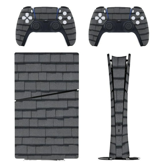 Dark Gray Shingled Console Skin Bundle for PS5 Pro Slim Disc & Digital ...