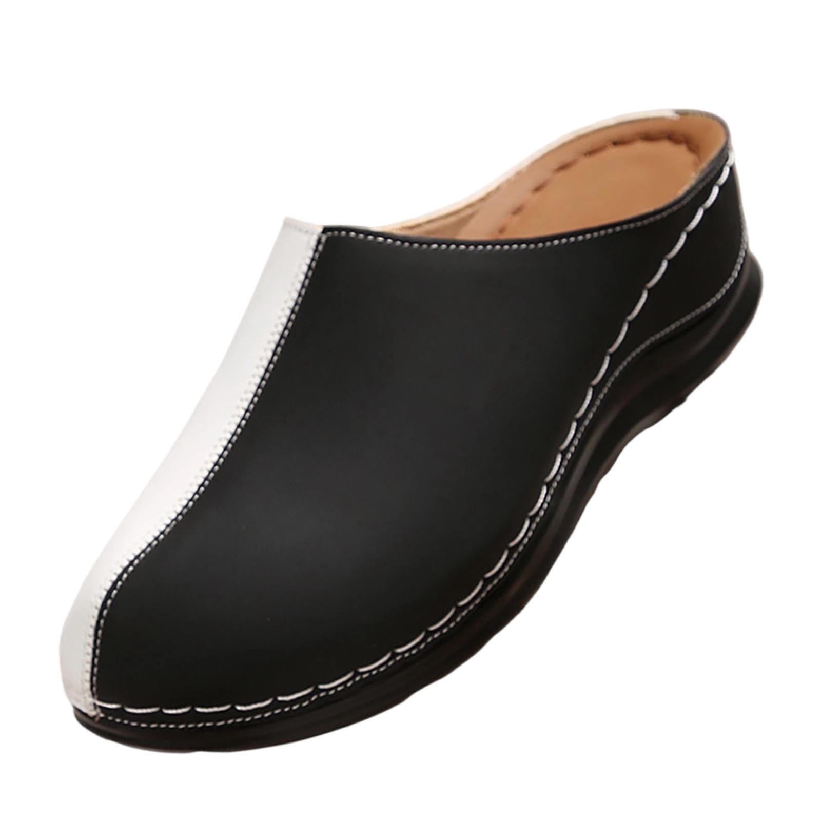 Dark Gray Slippers For Womens Casual Slip On With Printed Detail ...