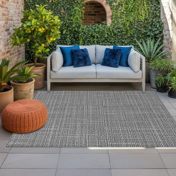 Dark Gray Solid Indoor Outdoor Rugs 4x6 Ft, Minimalist Cloth Cool Gray ...