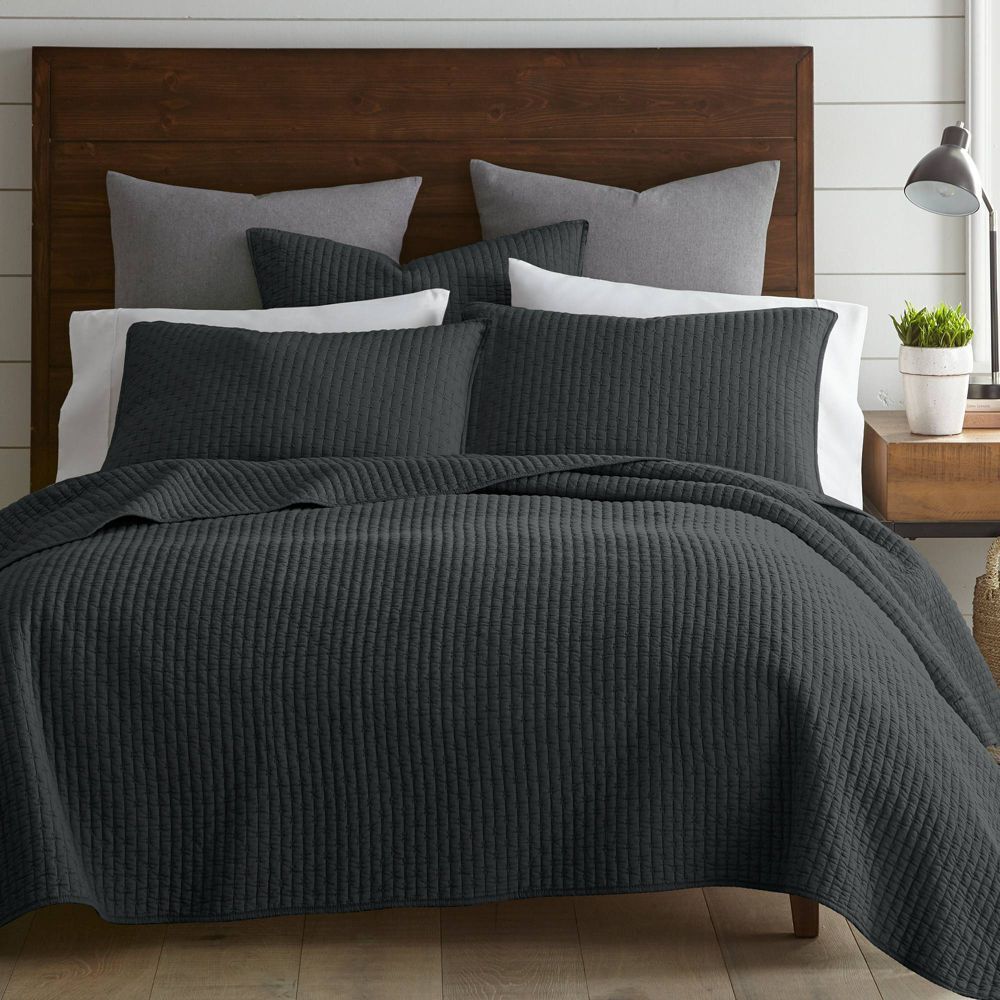 Dark Gray Solid Quilt Set (King) 3pc - Walmart.com