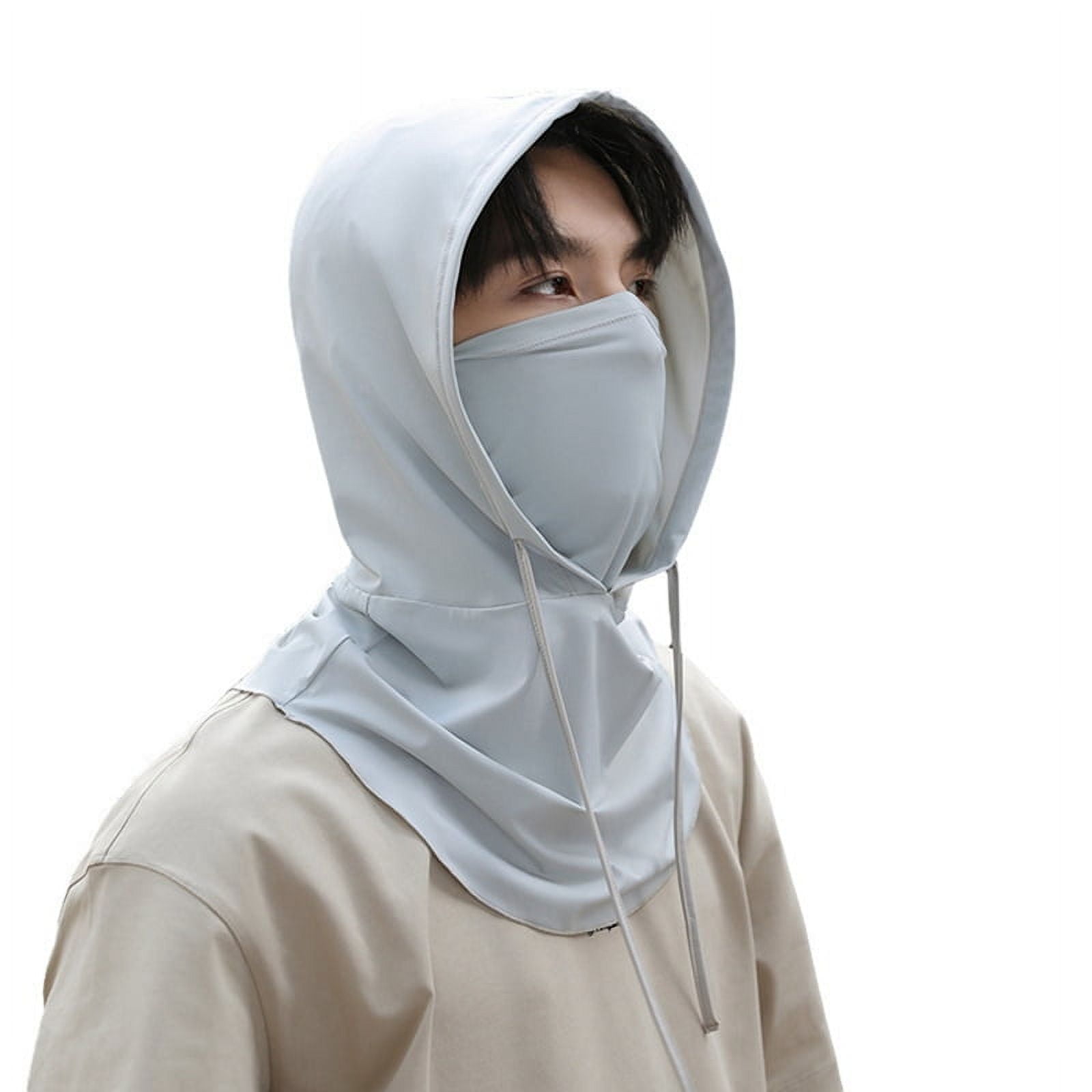 Dark Gray Sun Protection Mask, Full Face Hooded Outdoor Riding UV Hood ...