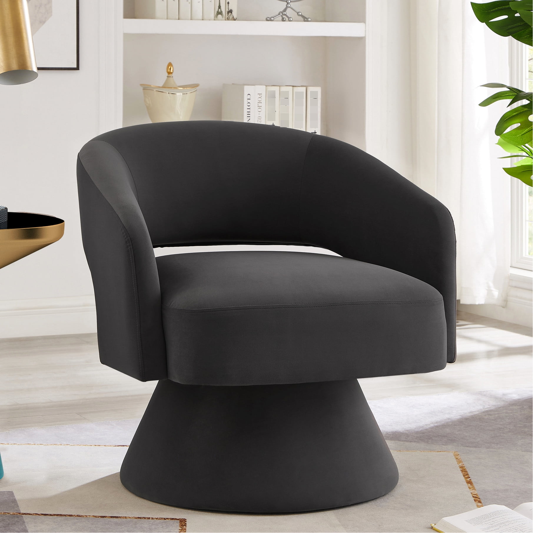 Dark Gray Swivel Lounge Chair | Comfortable Seating for Living Room ...