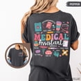 Dark Gray T-Shirt with Colorful Medical Assistant Graphic Design, CMA ...