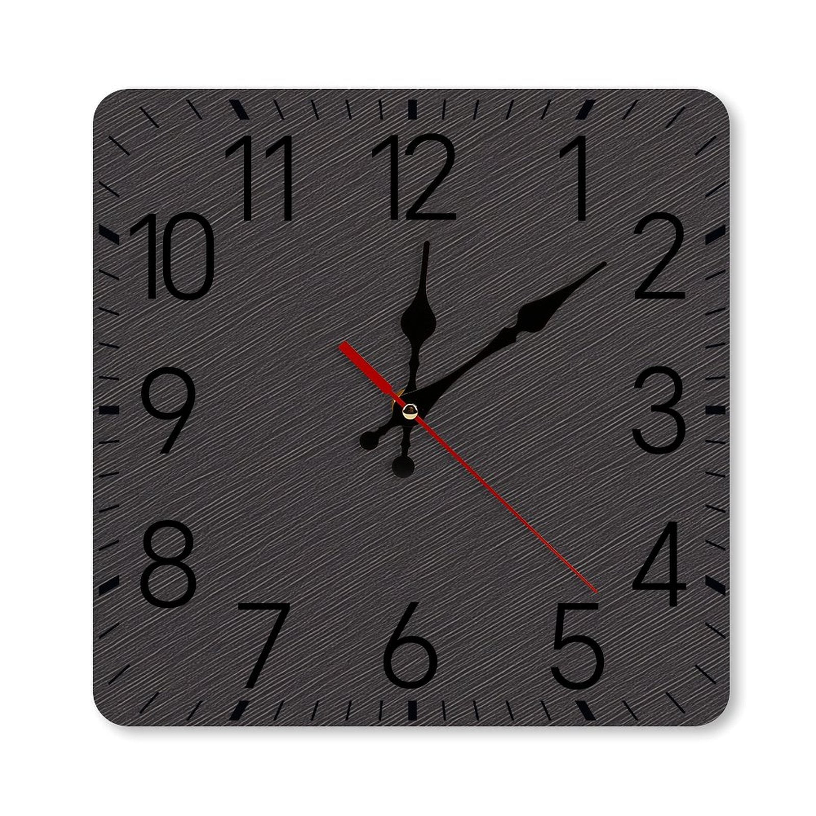 Dark Gray Textured Fabric Wall Clock Silent Non-Ticking For Home Office ...