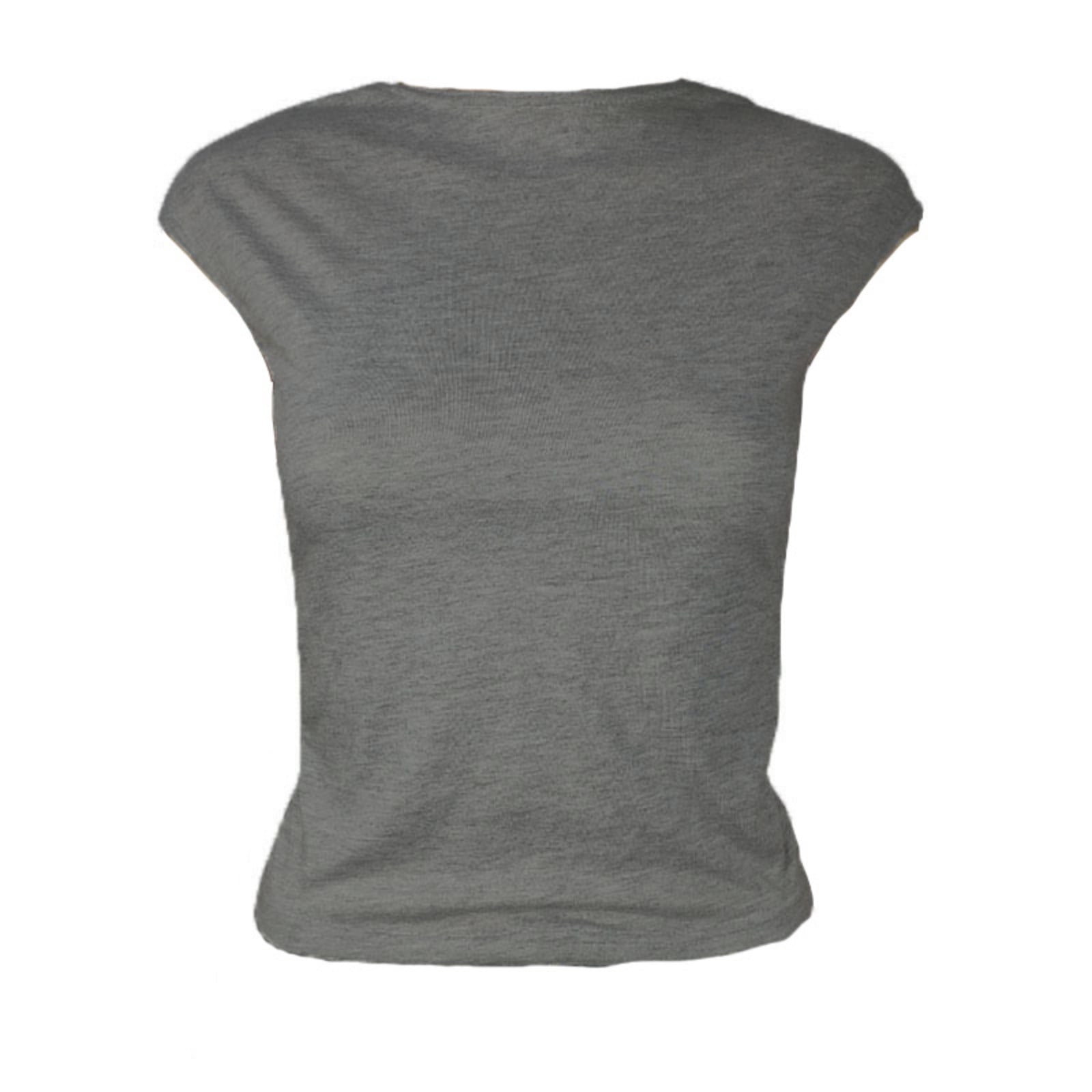 Dark Gray Tops for Women Fall Summer Short Sleeve Crewneck Open Back ...