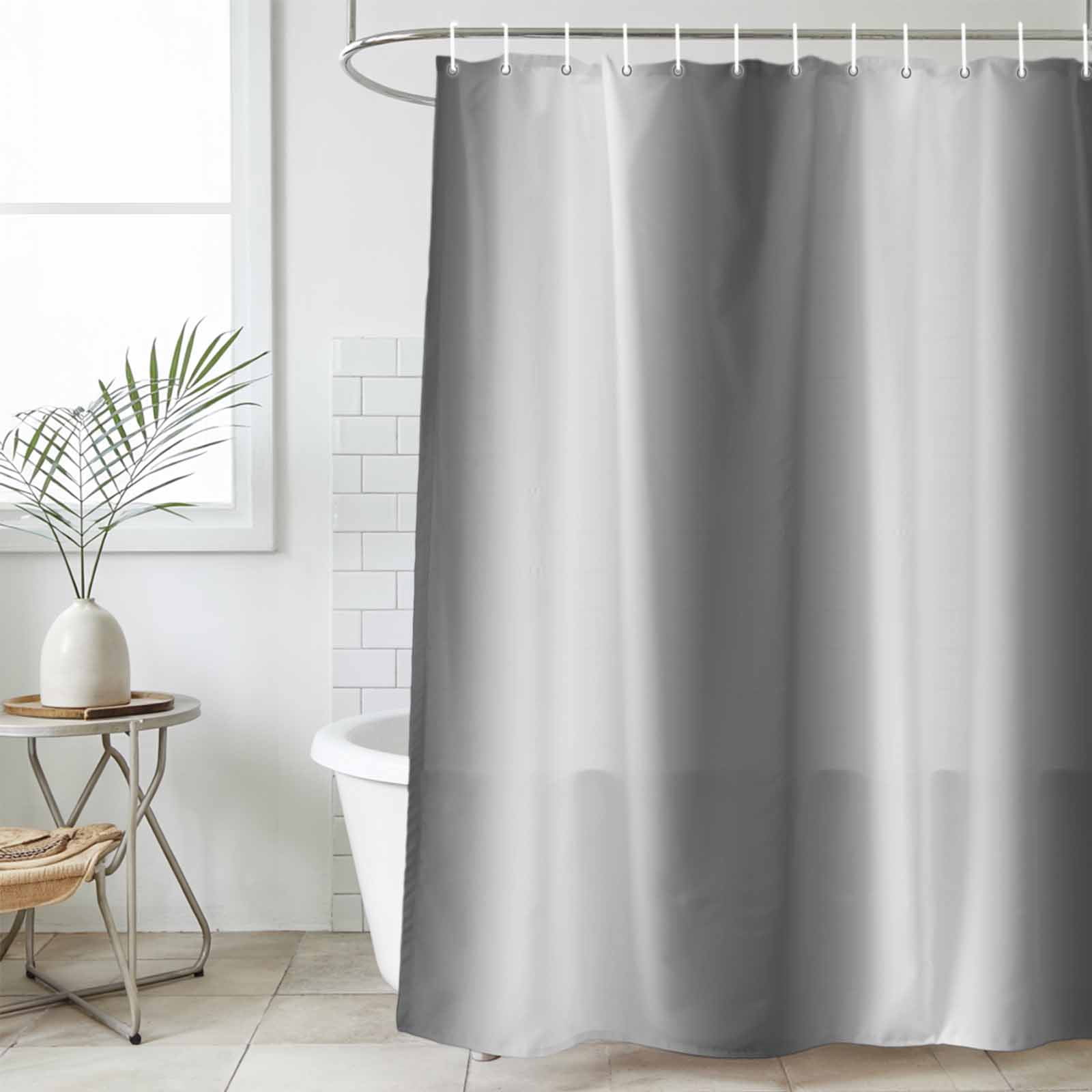 Dark Gray Waterproof Fabric Shower Curtain,Gradient White Abstract ...
