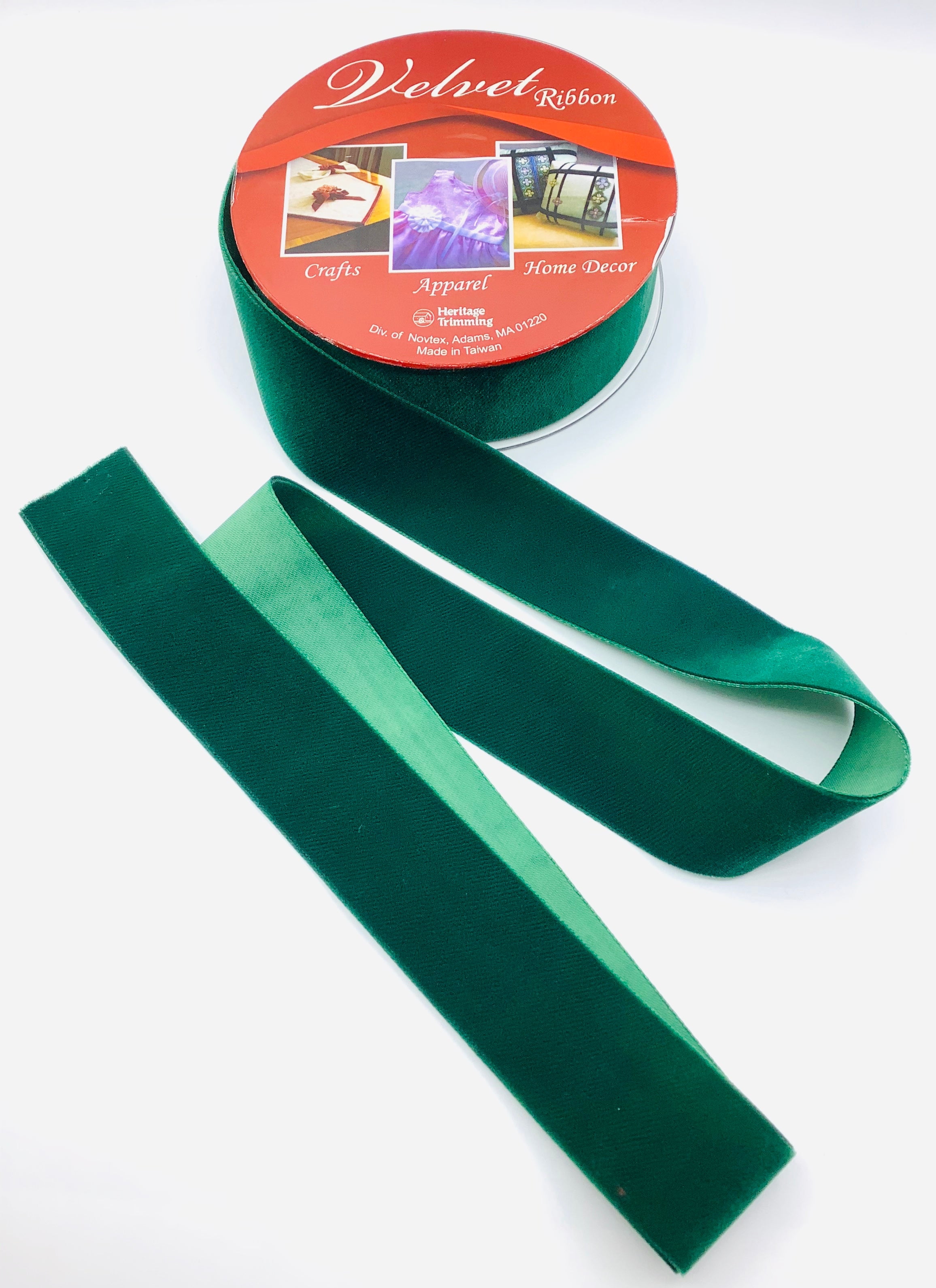 Dark Green 1-1/2" Velvet Ribbon - Walmart.com