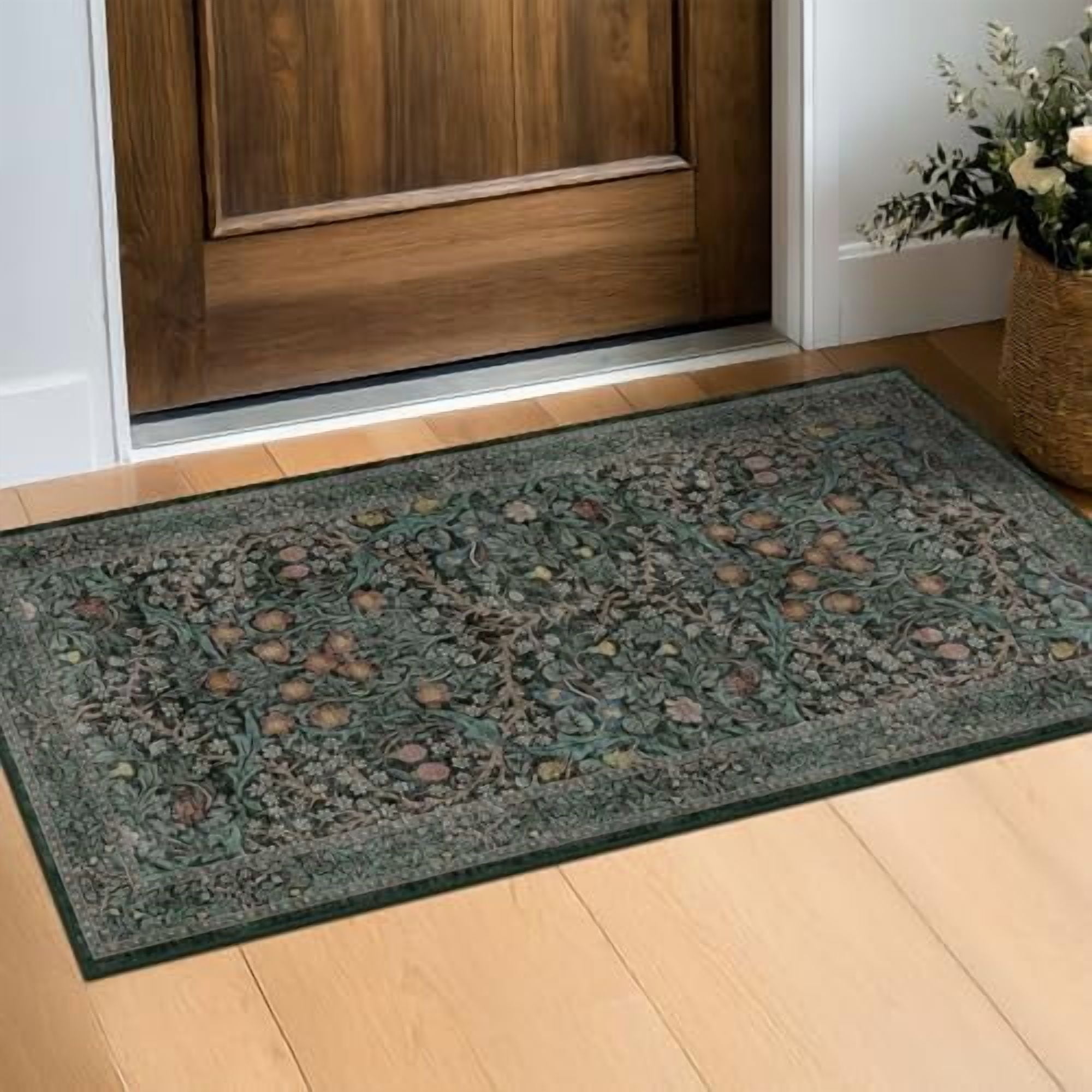 Dark Green 2x4 Rug Runner, Entryway Rugs, Small Runners for Kitchen ...