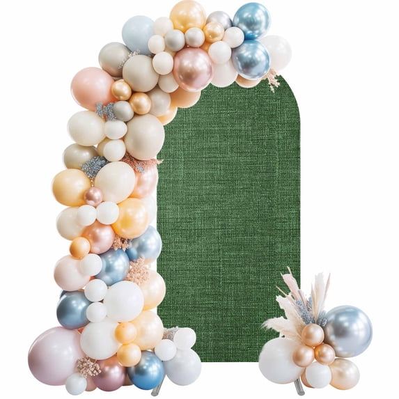Dark Green 5FT Arch Backdrop Covers, Farmhouse Burlap Solid Green Color ...