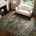 Dark Green 5x7 Area Rugs for Living Room Washable Bedroom Dining Room ...