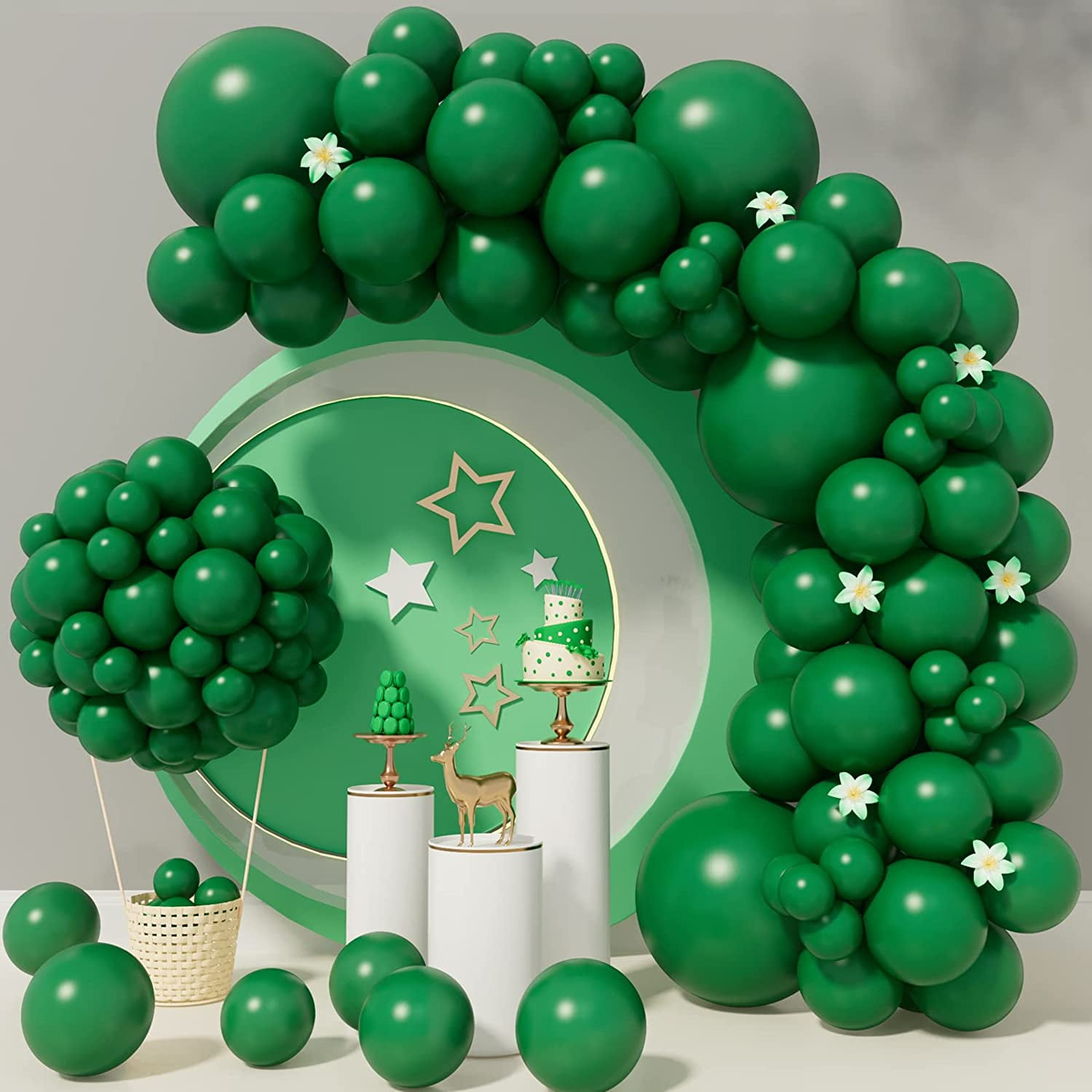 Dark Green Balloons 110Pcs Dark Green Balloon Garland Arch Kit 5/10/12 ...