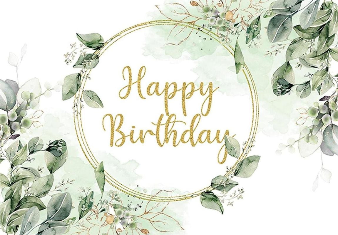 Dark Green Birthday Backdrop Green Floral Party Decorations Dripping ...