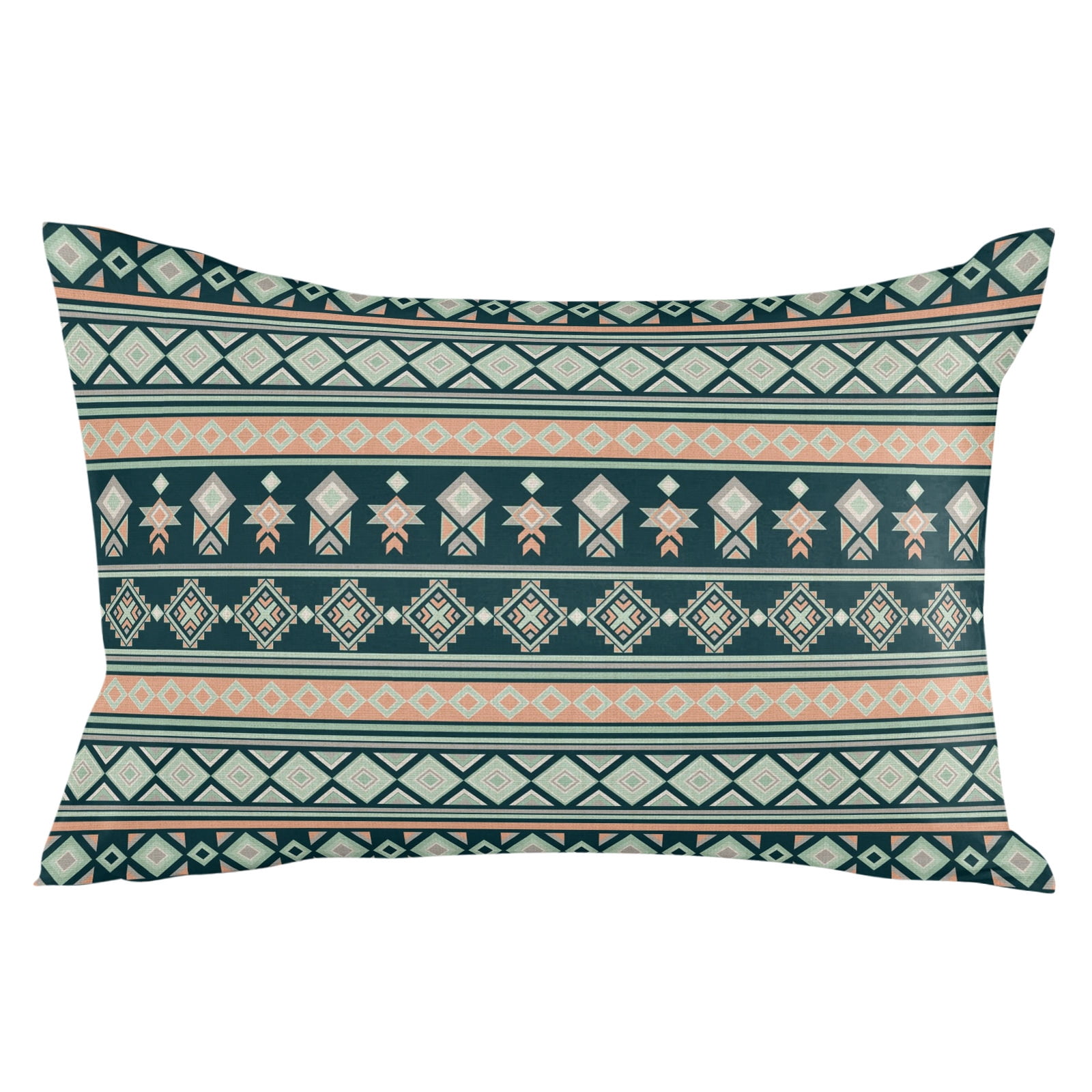 Dark Green Boho Striped Throw Pillow Cover 20 x 30 Inch Decorative ...