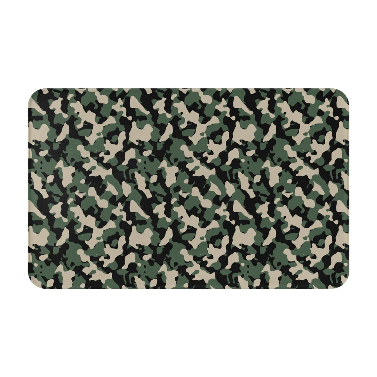 Dark Green Camo Front Door Mat, Indoor Mats for Bedroom Bathroom ...