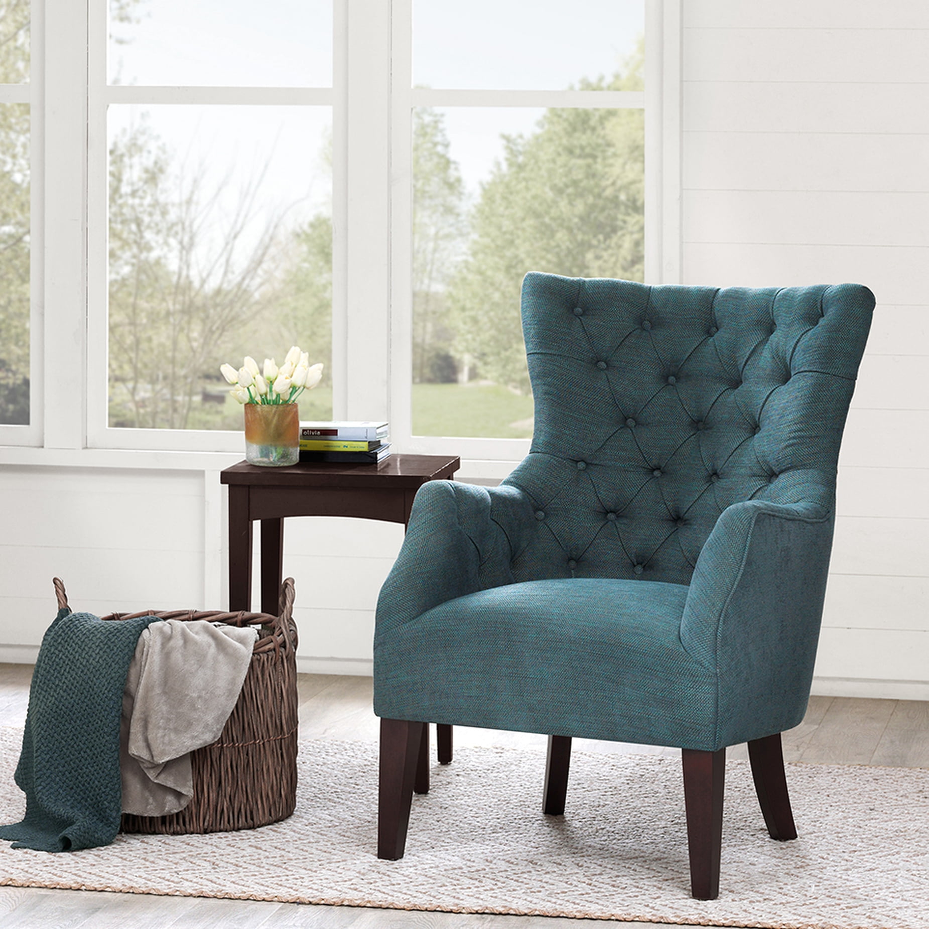 Dark Green Chair with Button Tufted Design | Ideal for Dining Areas ...