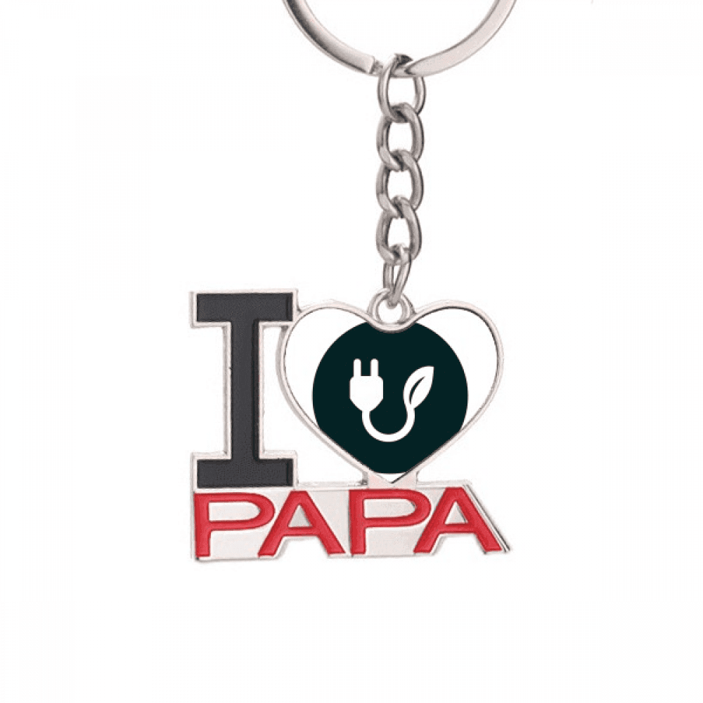 Dark Green Charging Cable Plug Keychain Metal Keyring Holder Love PAPA ...