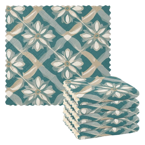 Dark Green Checkered Pattern Kitchen Cloth Dish Towels for Drying ...
