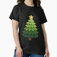 Dark Green Christmas Tree With Yellow Star Funny Holiday H3713 T-Shirt ...