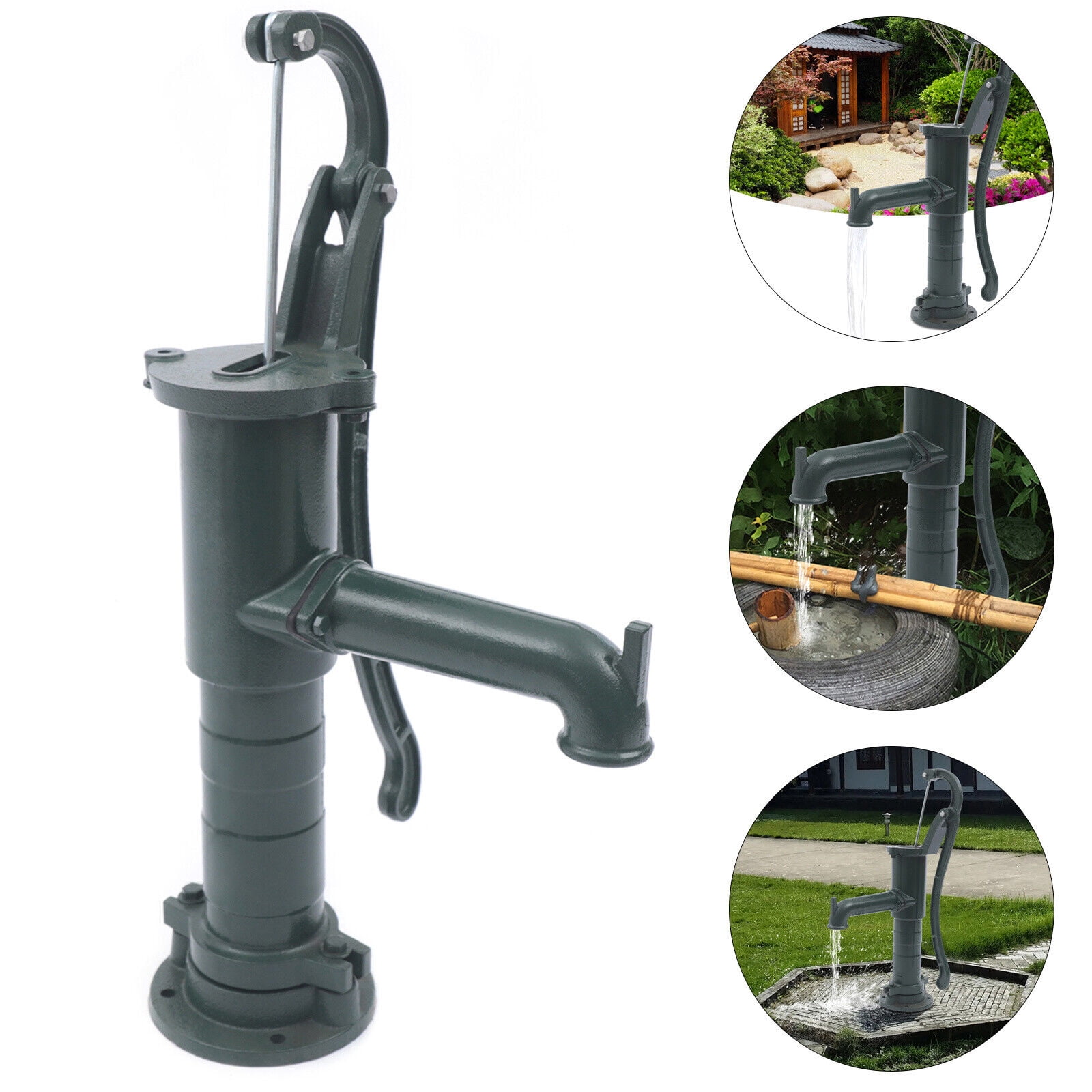 Dark Green Color Cast Iron Pitcher Pump for Gardens, Parks, Ponds ...
