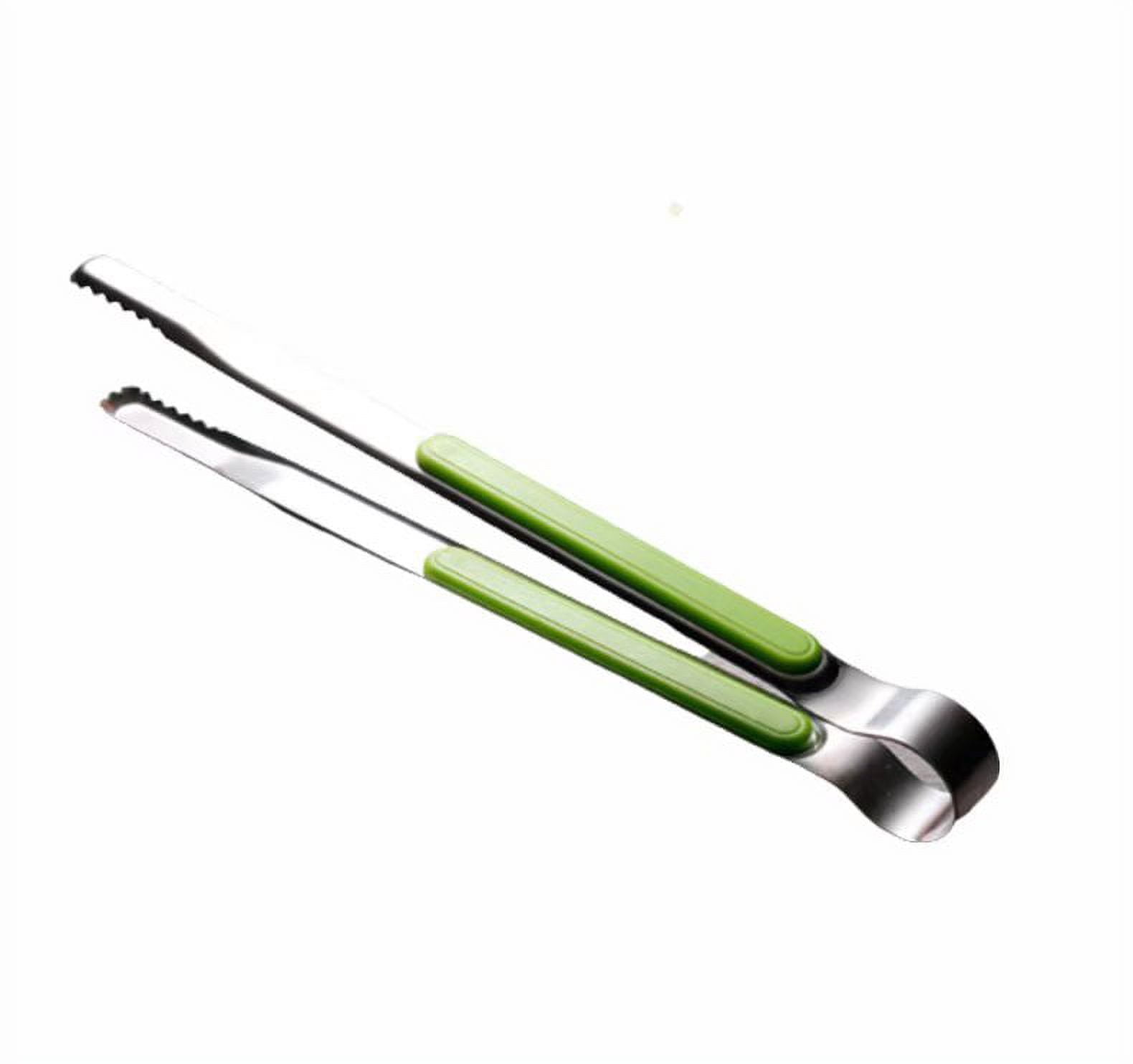 Dark Green Color Stainless Steel Food Ice Tong Baking BBQ Tongs Cooking ...