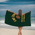 Dark Green ' END ZONE ' Pattern Beach Towel - Soft Absorbent Perfect ...