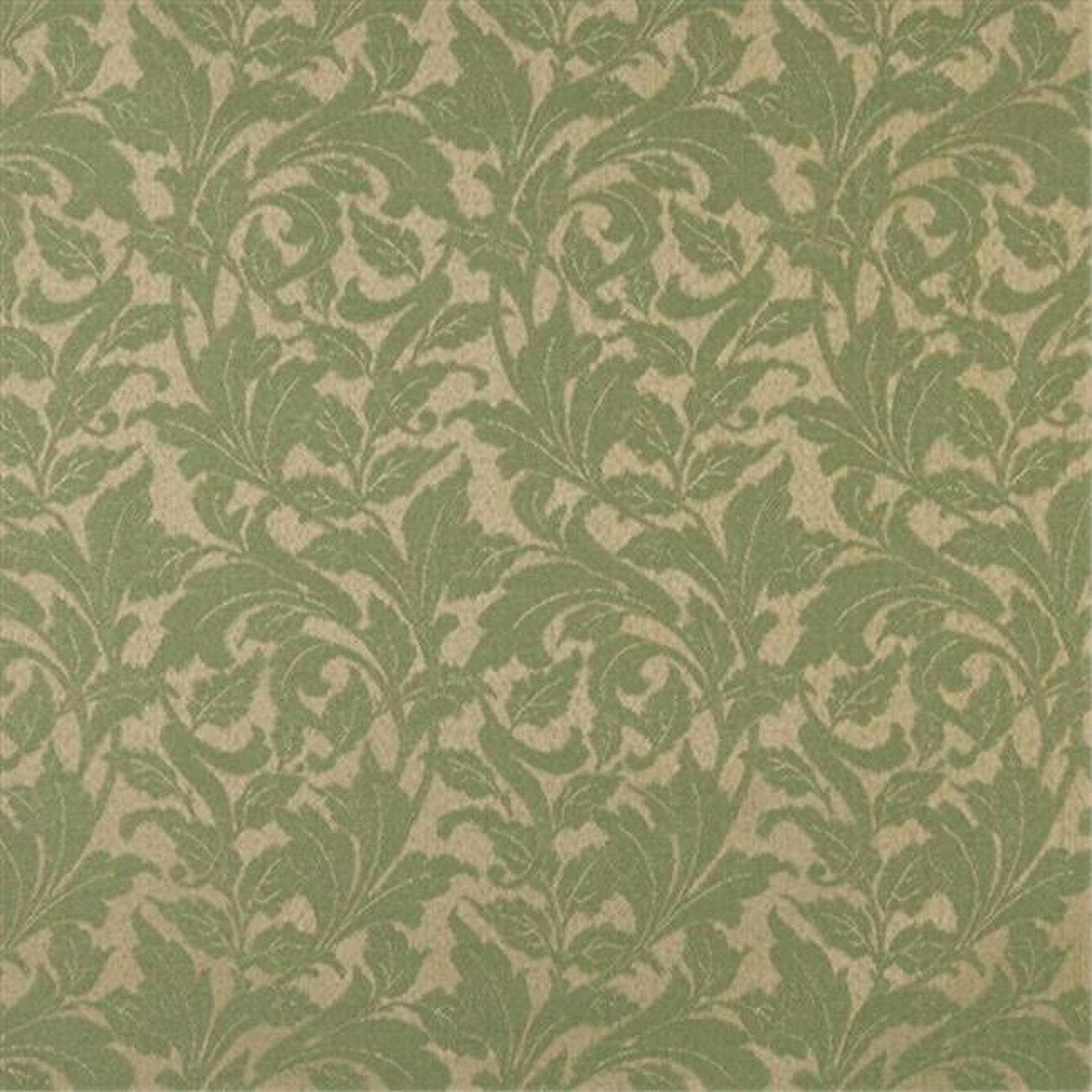 Dark Green Floral Leaf Outdoor Indoor Marine Scotchgarded Fabric - 54 ...