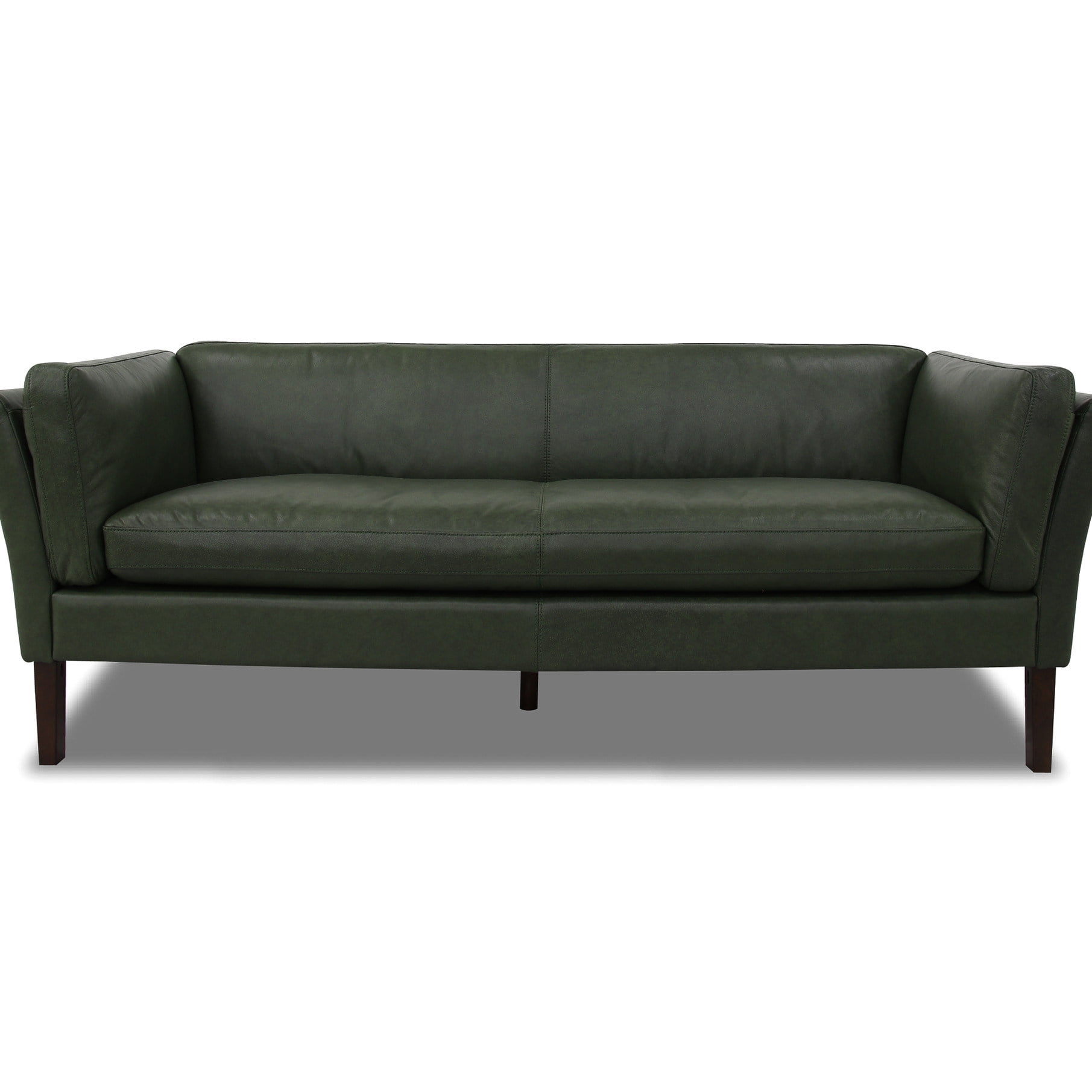Dark Green, Foam Filled Leather Sofa - Cozy Seating in Primary Living ...