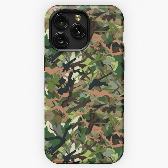 Dark Green Forest Camo Pattern Rugged Style iPhone Case 17 to 11 Pro ...