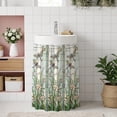 Dark Green Grass Small Cabinet Curtain 11''x13'', Flower Dragonfly ...