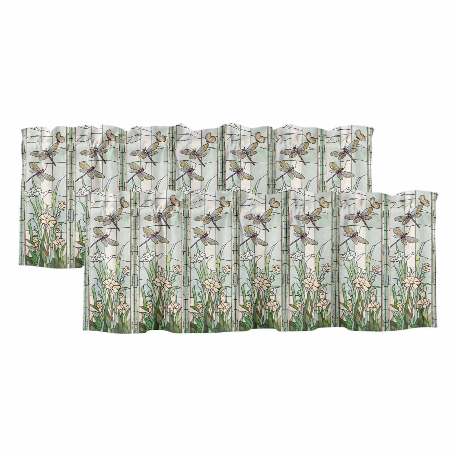 Dark Green Grass Valances for Windows, Decorative Rod Pocket Window ...