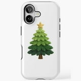 Dark Green Holiday Tree with Yellow Star Art Phone Case 17 11 12 13 14 ...