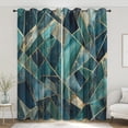 Dark Green Marble Curtains, Luxury Gold Lines Blackout Curtains ...
