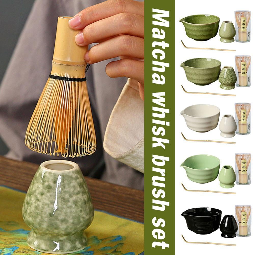 Dark Green Matcha Tea Bowl 4-Piece Set + Box Japanese Matcha Bowl ...